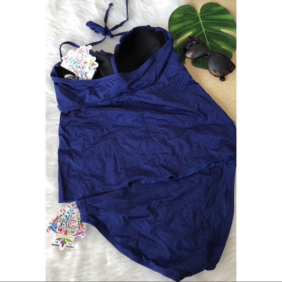 BECCA | Swim | Becca Navy Blue Tankini Bathing Suit Set | Poshmark